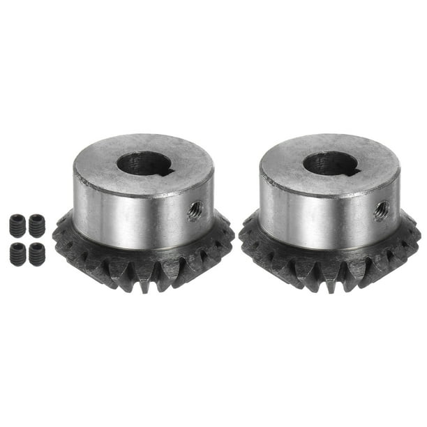 Uxcell Bevel Gears 2M 20 Teeth 12mm Hole Tapered Bevel Pinion Gear, 4mm ...