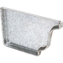 AMERIMAX HOME PRODUCTS 15205 4-Inch Mill Finish Galvanized Left End Cap ...