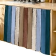 Blue Brown Cabinet Curtains 35''x35'', Farmhouse Wood Grain Vintage ...