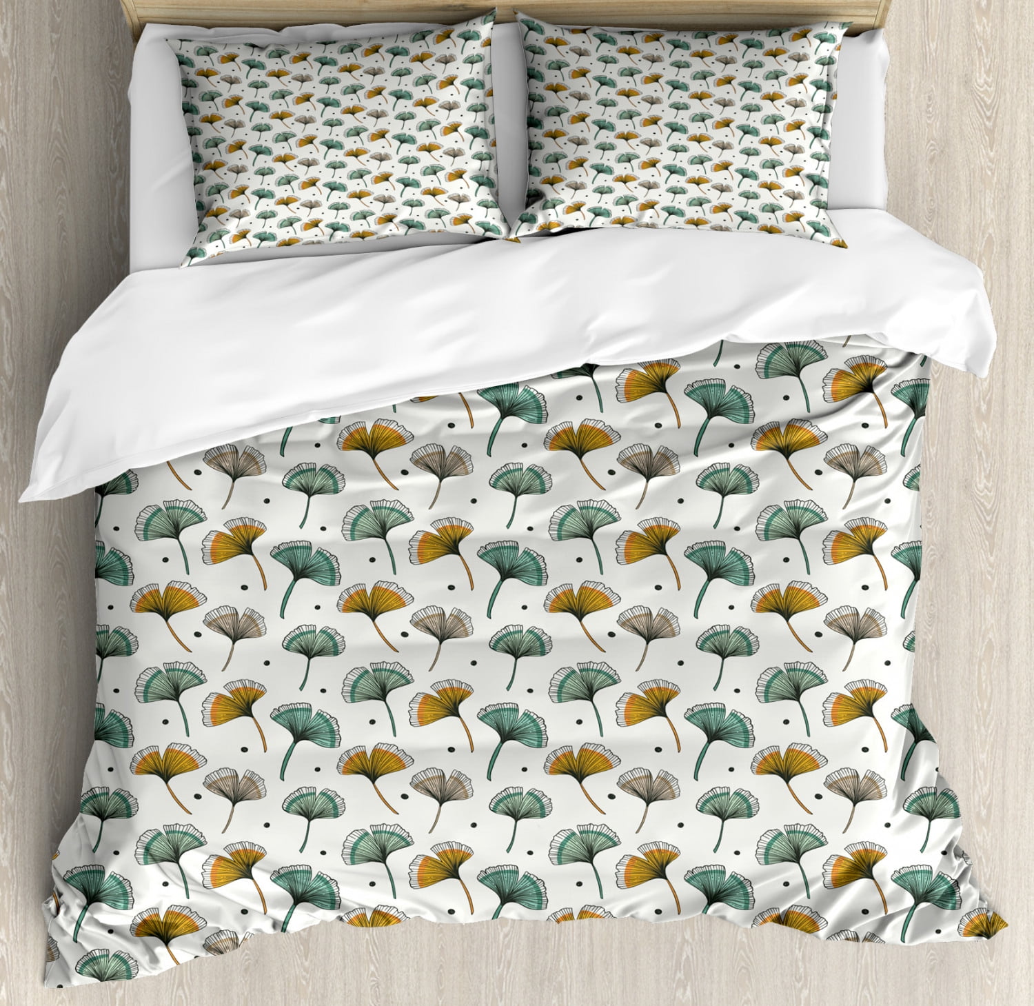 Gingko Duvet Cover Set Queen Size, Floral Leaves Autumn Beauty Branches ...