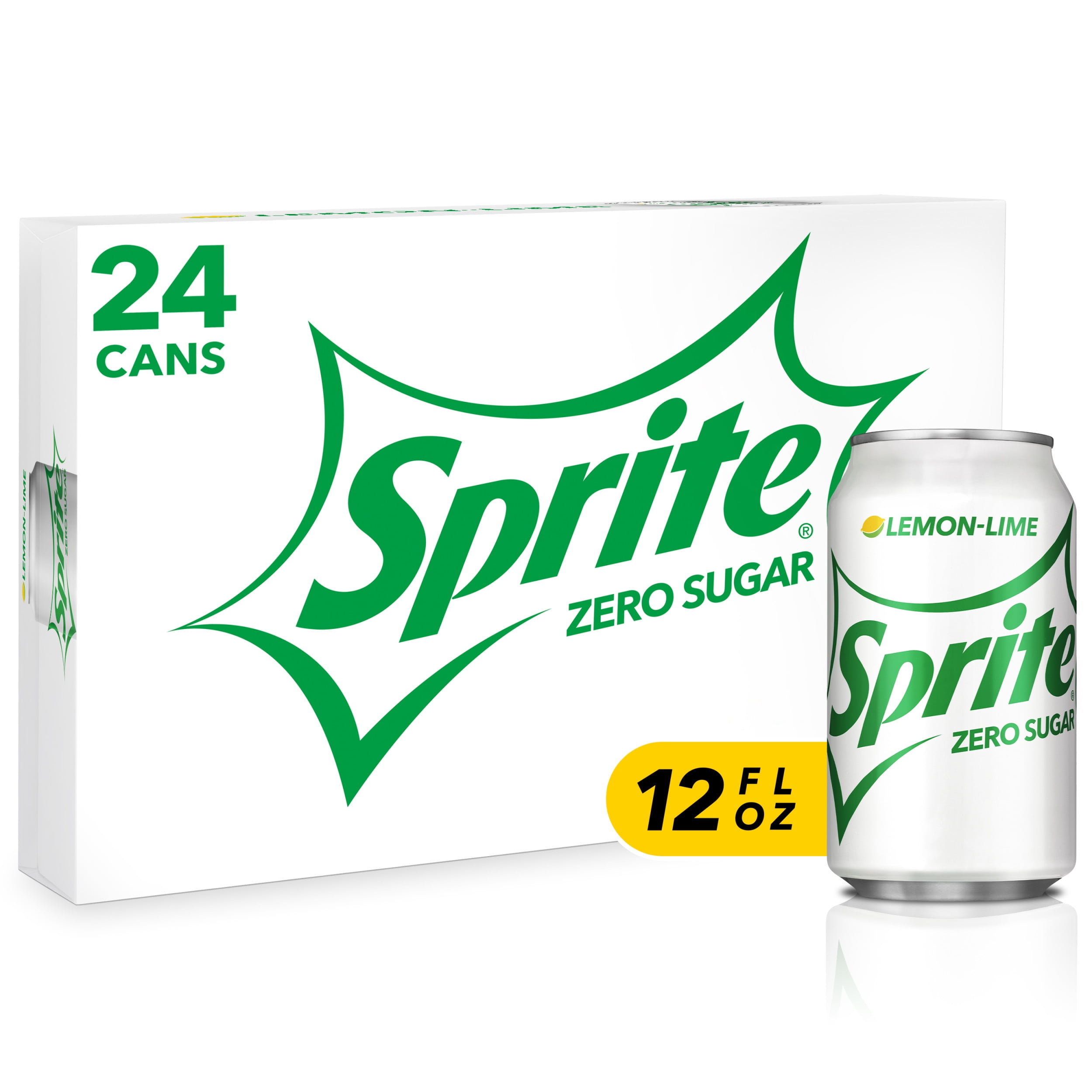 Sprite Zero Sugar Lemon Lime Diet Soda Pop Soft Drinks, 12 fl oz, 24 ...