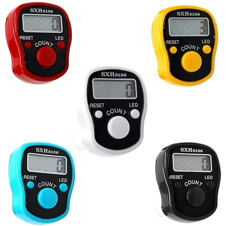 Dinohhi Set of 5 LED Electronic Ring Counters Luminous Handheld Tally ...