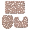 Brown Paw Print Bathroom Rugs Set Modern Classic Gray White Animal ...