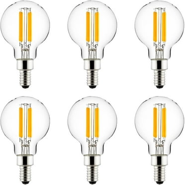 Sunlite LED G16.5 Bulb, 5W (40W Eq.), E12 Base, Dimmable, Frost, 3000K Warm, 6-Pack - Walmart.com