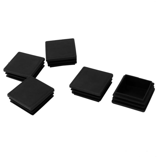 Plastic Square Chair Legs Tubing Tube Pipe End Caps Inserts Black 45 x ...