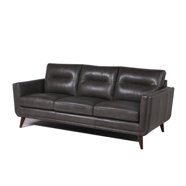 Spivey Collection Classically Cool Dark Gray Leather Sofa - Walmart.com