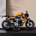 196PCS Building Block Motorcycle Model, Orange & Black Street Bike ...