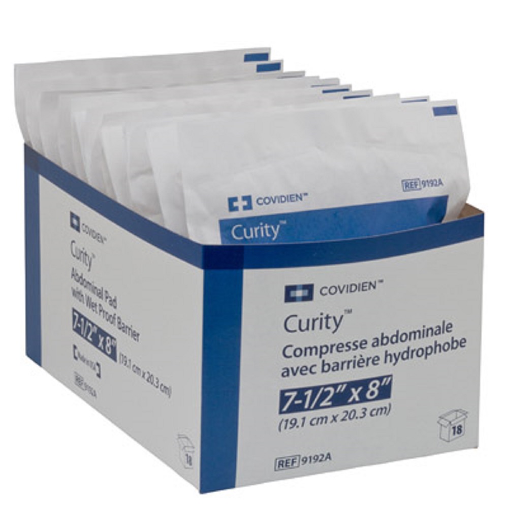Curity Abdominal Pad NonWoven Fluff Wet Proof Barrier 7 1 2 X 8 Curity Abdominal Pad NonWoven Fluff Wet Proof Barrier 7 1 2 X 8