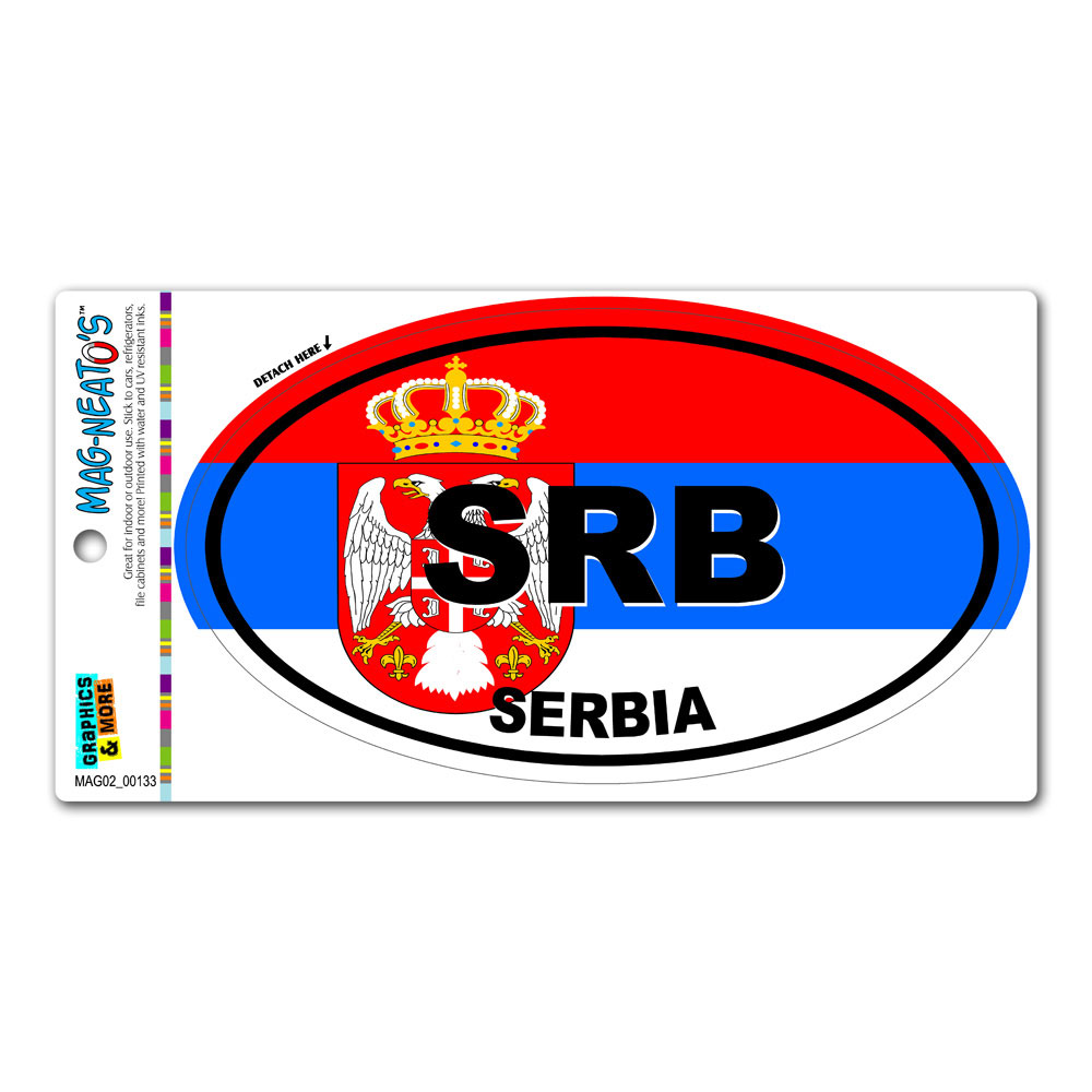 Serbia Country Flag - SRB Euro Oval Flag MAG-NEATO'S(TM) Car ...