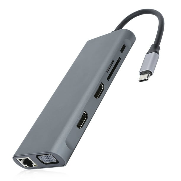 Estación de acoplamiento USB-C Hub Bling Bling 12 en 1 portátil tipo C aluminio | Walmart en línea