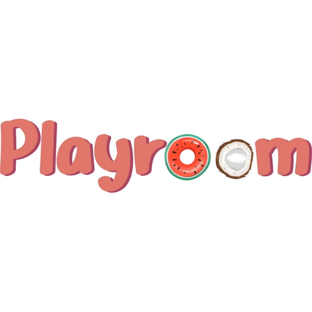 Playroom Logo with Watermelon Donut and Half Coconut Design Vinyl Wall ...