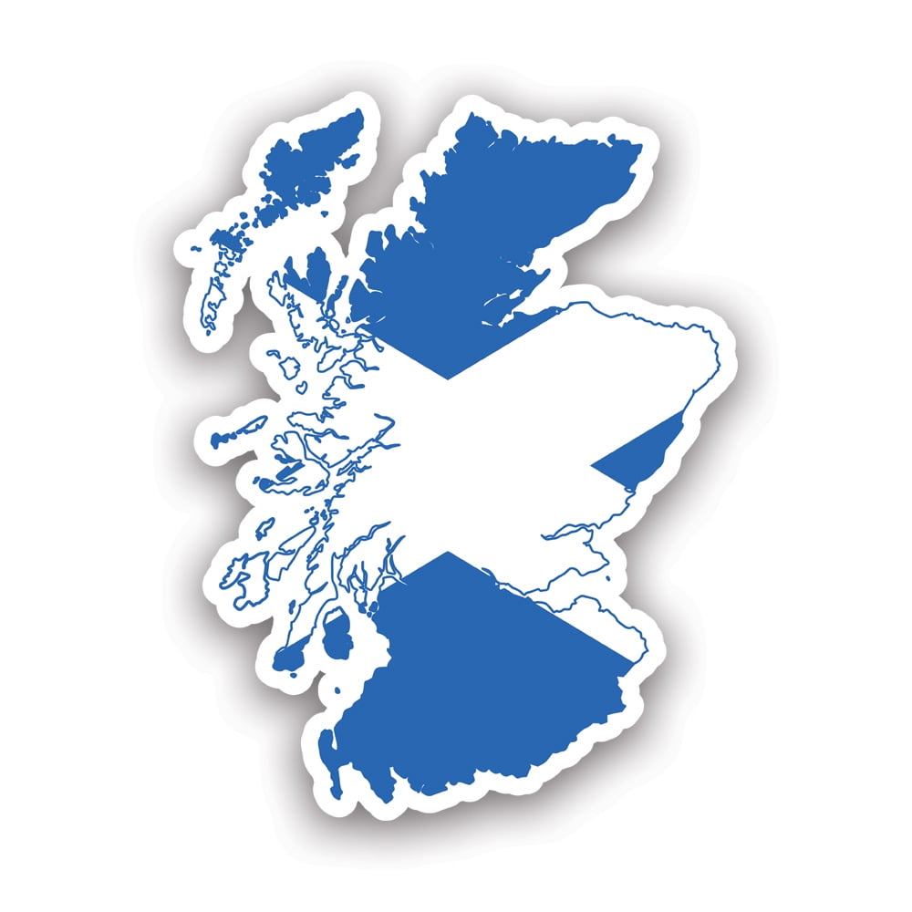 Scotland Shaped Scottish Flag Sticker Decal - Self Adhesive Vinyl ...
