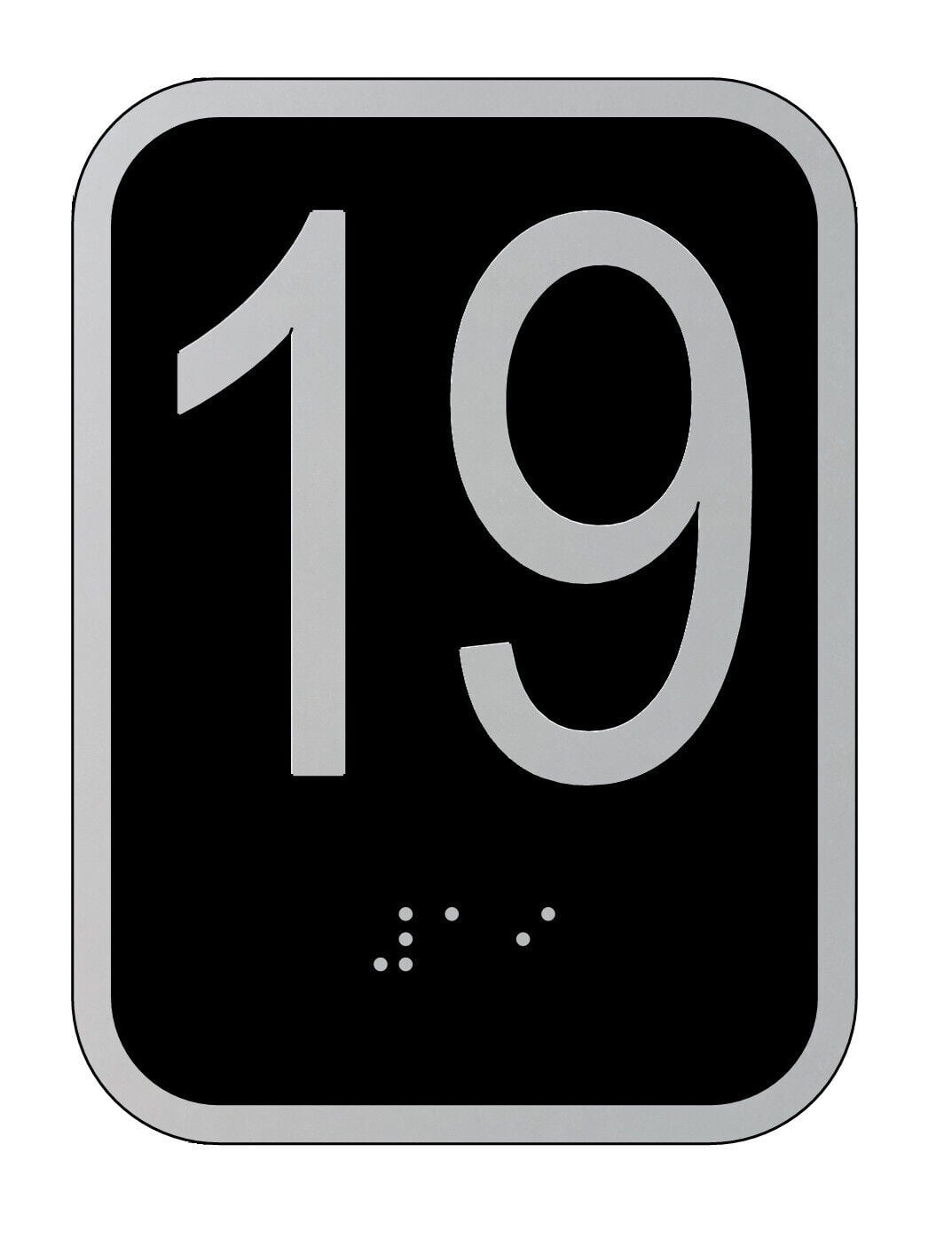 Elevator floor number 19 sign- Elevator Jamb Plate Star 19 ( 3x4, cast ...