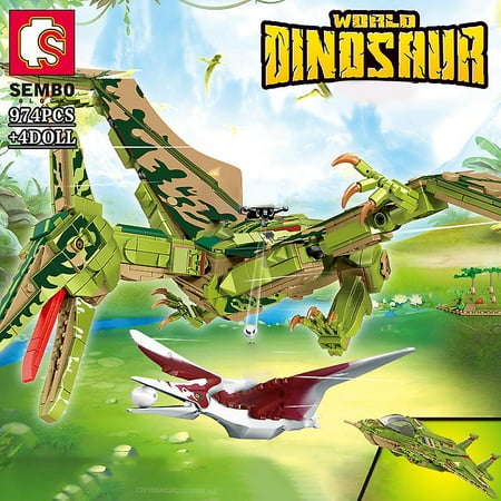 Sembo Block Jurassic World 2-in-1 Pterosaur Deformation Dinosaur Jet ...