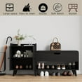 50" Entryway Shoe Bench with Hidden Storage,Shoe Organizer Storage ...