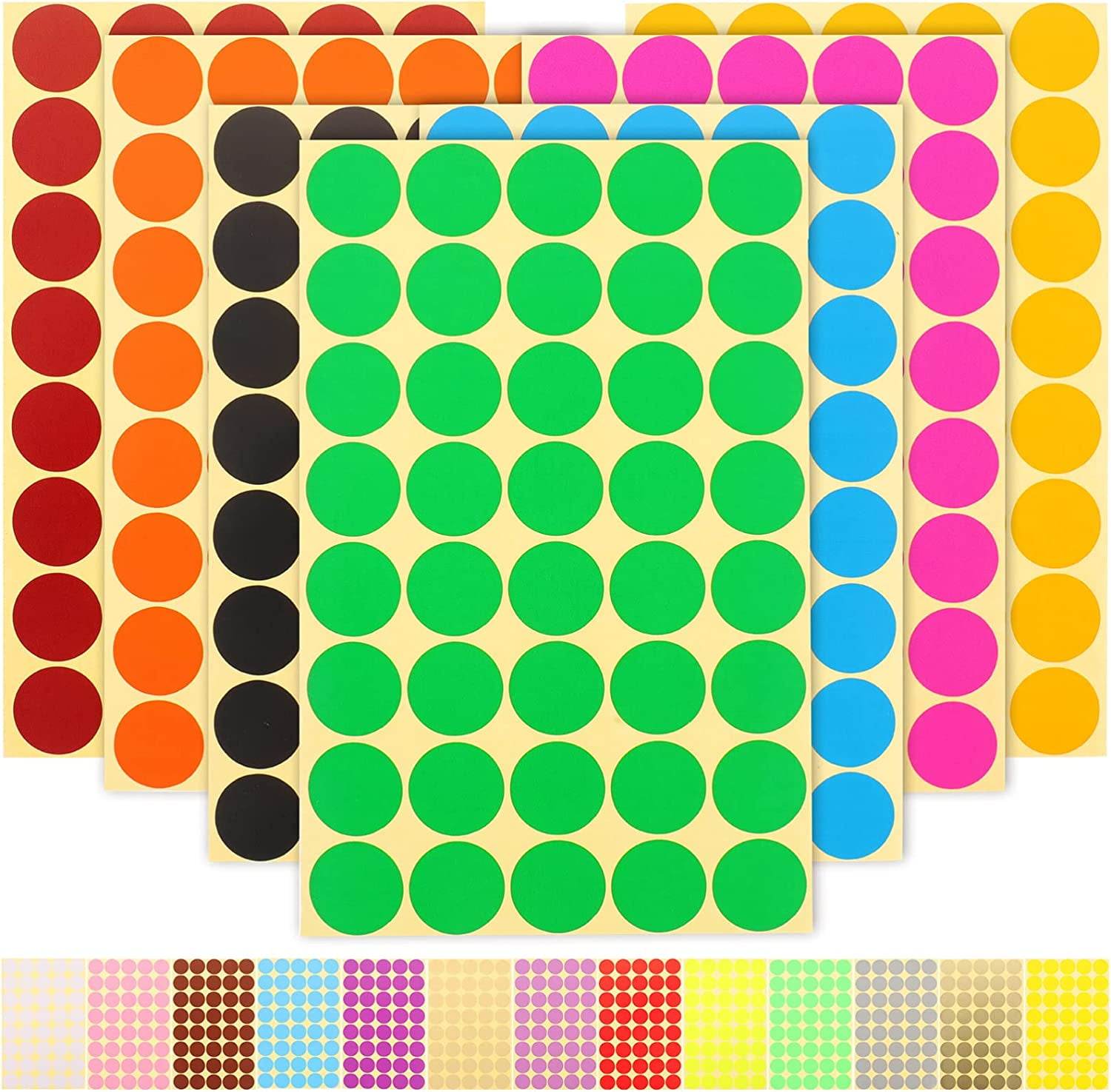 Label Stickers Star Stickers Color Coding Labels Circle Dot Stickers 20 ...