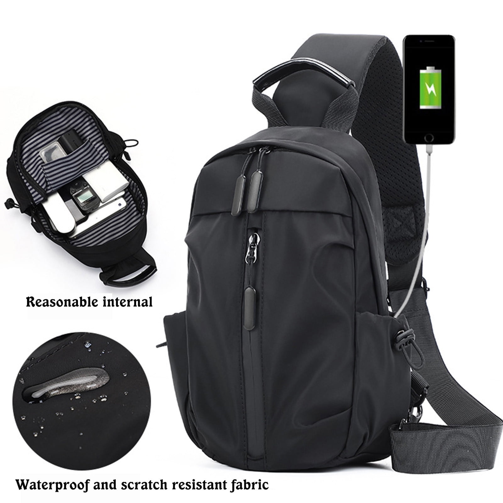 Click here for Blaxill Usb Chest Bag For Men Nylon Outdoor Travel... prices