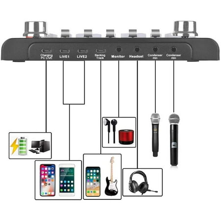 F007 Phone Live Broadcast Game Karaoke Sound Card Bluetooth Voice ...