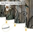 Rustic Shower Curtain Set Grey Floral Fabric Daisy Bath Curtain ...