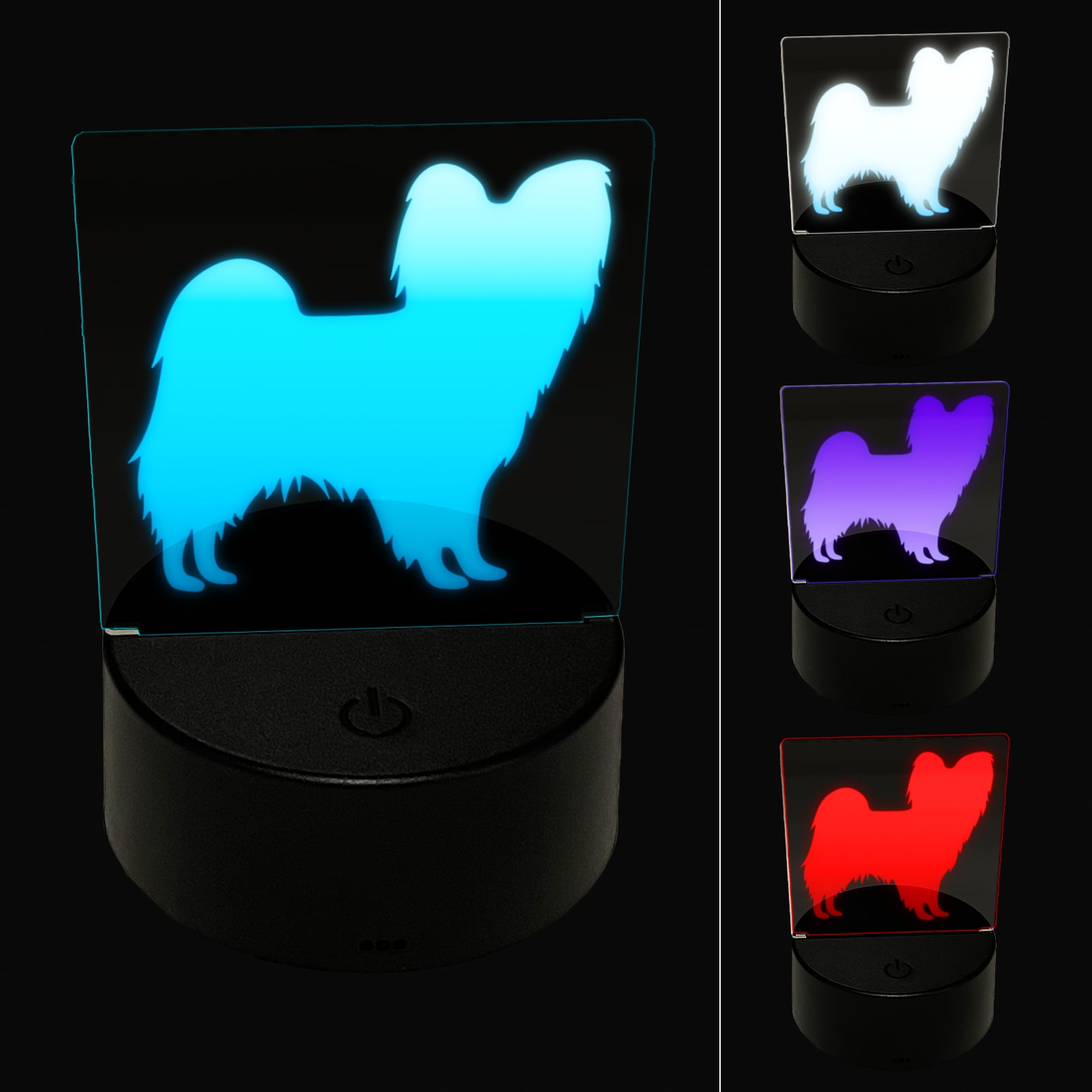 Papillon Continental Toy Spaniel Dog Solid LED Night Light Sign 3D ...