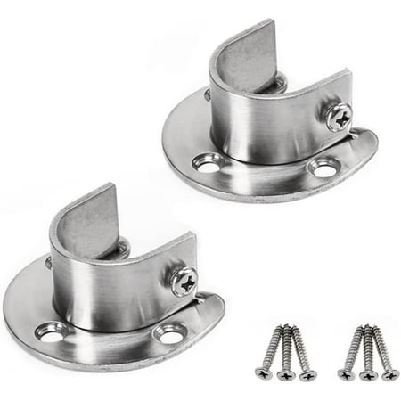 NUNADERNU 25mm Stainless Steel Wall Mount U-Shape Clothes Pole Holder ...