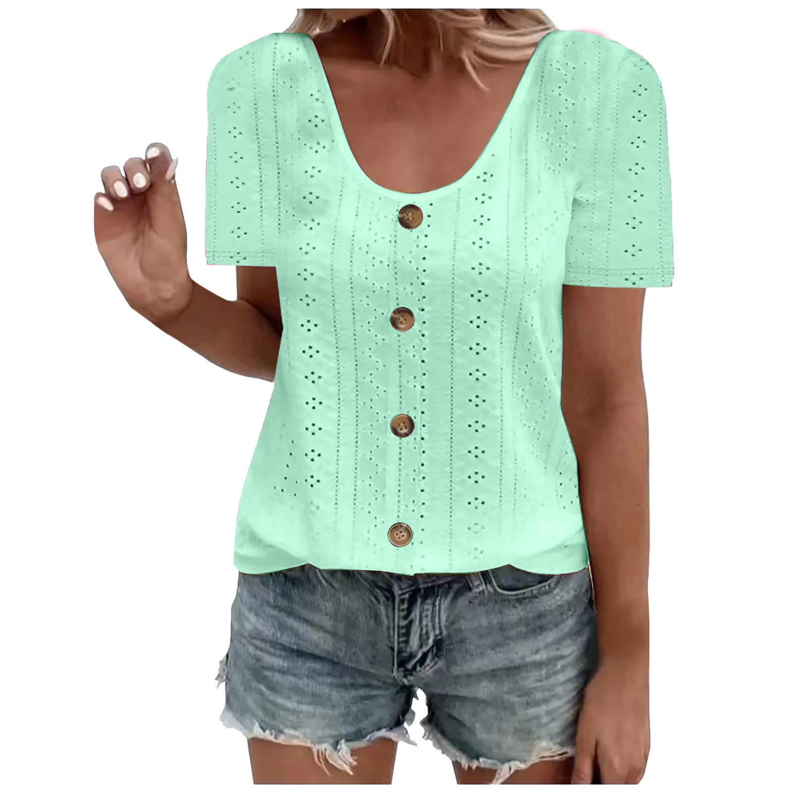 Click here for Asjyhkr Womens Summer Linen Tops Short Sleeve V Ne... prices