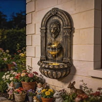 Outsunny 2-in-1 Outdoor Water Fountain with Birdhouse, Outdoor ...