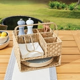 Better Homes & Gardens Resin Rattan All-in-one Serving Caddy, Beige ...