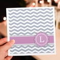3drose, Letter L Monogrammed on Grey and White Chevron with Pink - Gray ...