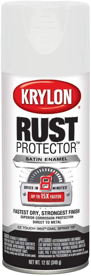 Krylon K06902300 Rust ProtectorRust Preventative Enamel, White, Satin ...