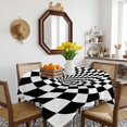 3D Checkerboard Tunnel Table Cloth 60x60in, Waterproof Square ...