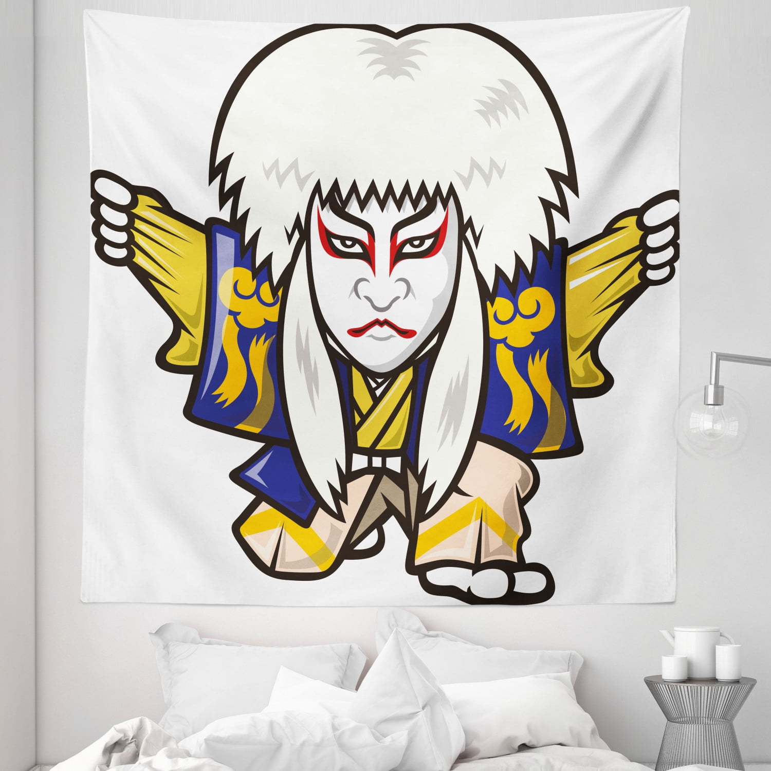 Kabuki Tapestry, Character with Kimono Costume Orient Elements Edo Era ...