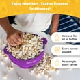 Popco Microwave Popcorn Popper, Collapsible Silicone Bowl, Purple, 15 ...