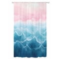 Blue Pink Ombre Sheer Curtains 96 Inch Long 1 Panel Abstract Coastal ...