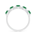 2wist Designs 925 Sterling Silver Halo Half Eternity Band Emerald Round ...