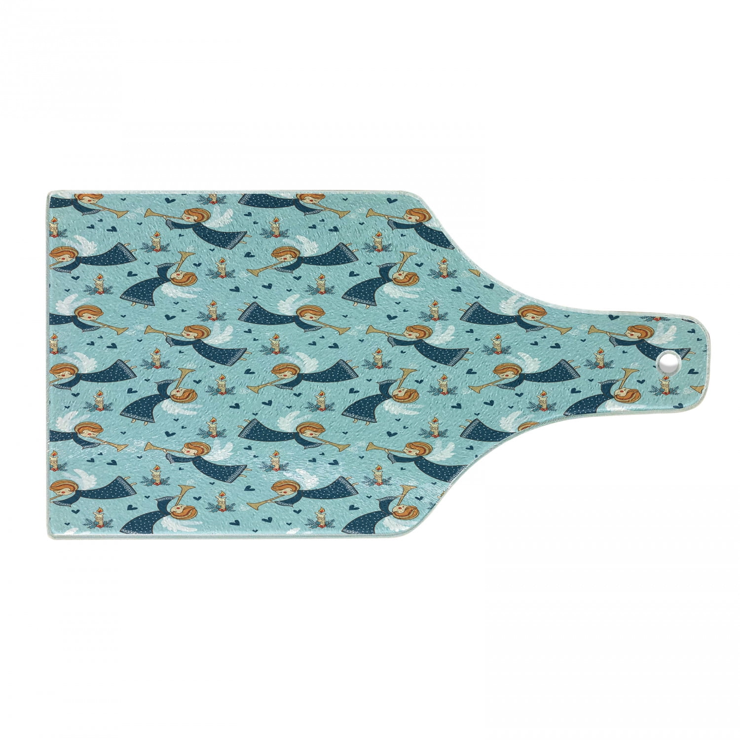 Angel Cutting Board, Wing Girl with Trumpet in Sky with Candles Mother ...