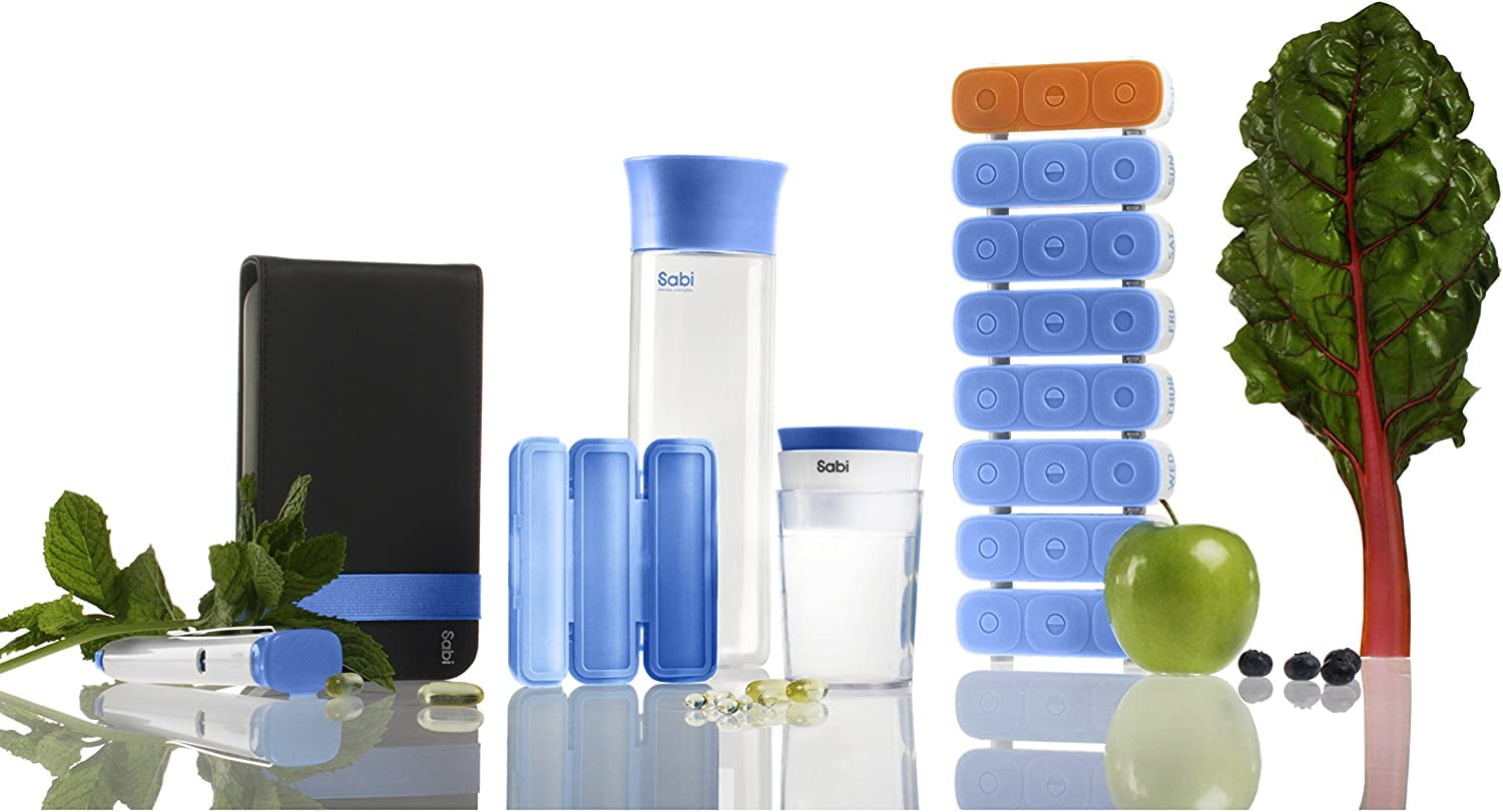 Sabi Carafe Grande All-in-One Pill Box + Water Bottle 20oz - Walmart.com