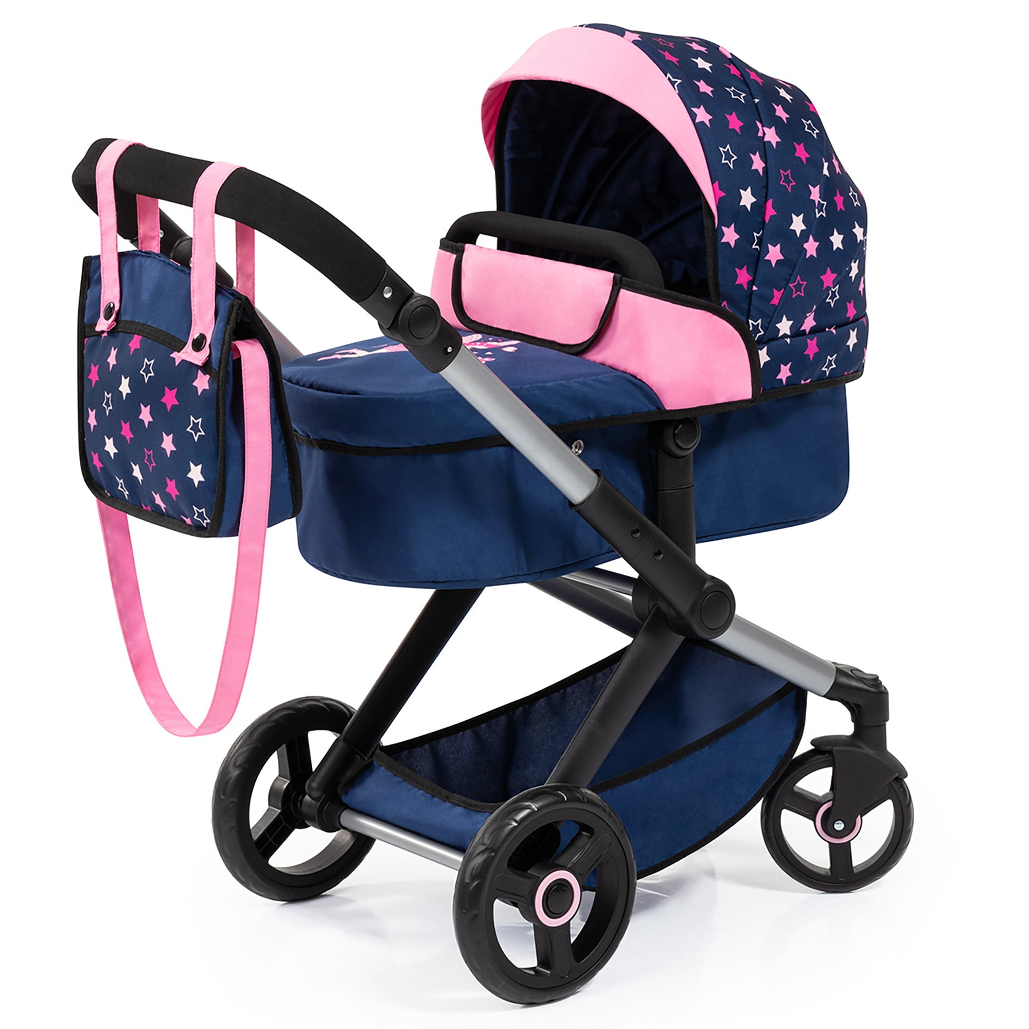 Bayer Design Doll Pram Xeo - Blue/Pink Stars - Fits Dolls Up To 18 ...