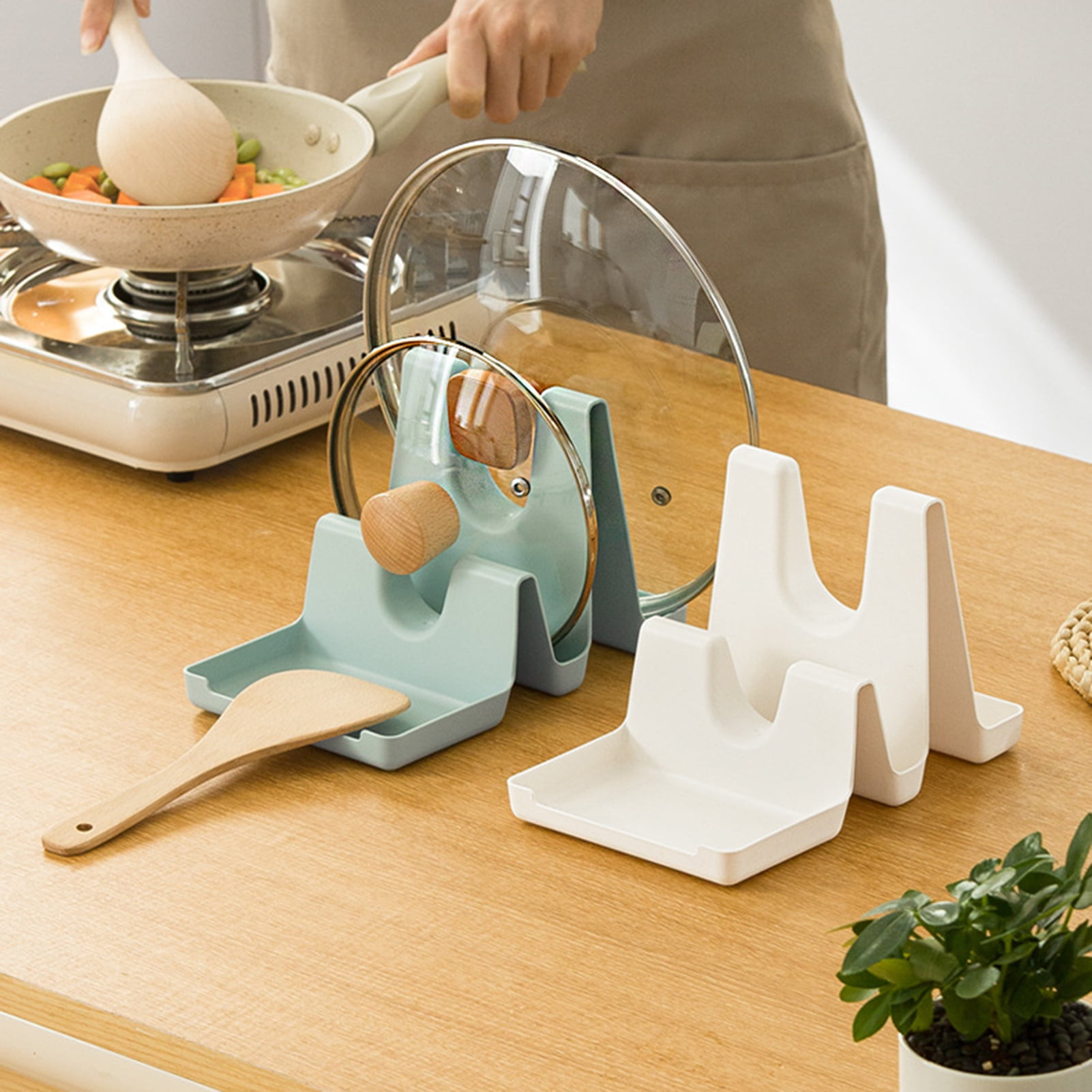 Pot Lid Holder Freestanding Anti-slip U-shaped Mount Safe Kitchen ...