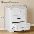 3-Drawer Dresser for Bedroom, Small Wooden Chest of Drawers with Metal ...