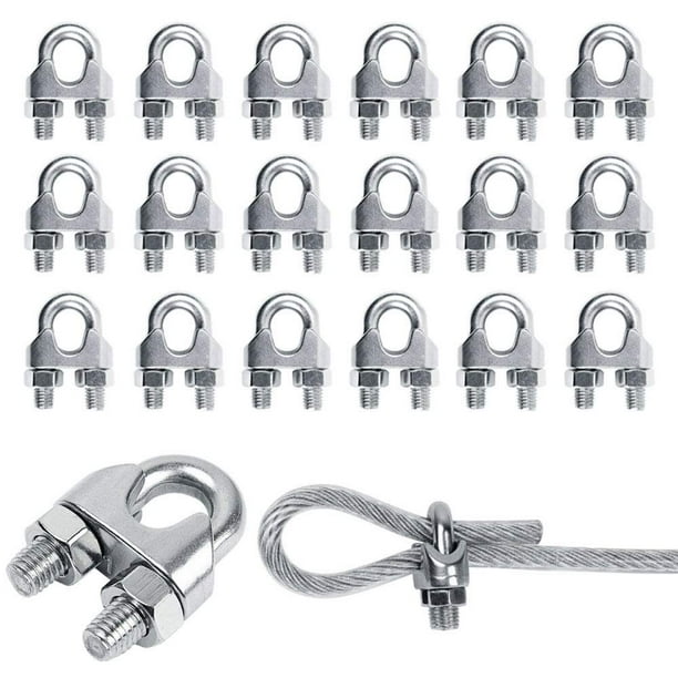 20 pieces M3 stainless steel clamp wire rope clamp rope clamp wire rope ...