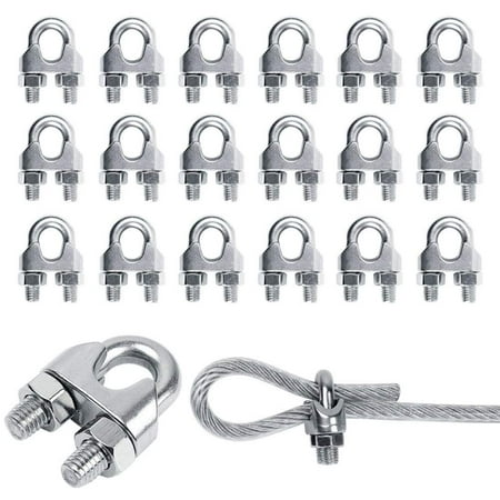 20 pieces M3 stainless steel clamp wire rope clamp rope clamp wire rope ...