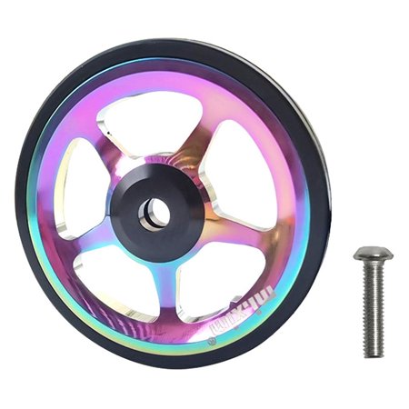 Universal Folding Bike Pushing Wheels Transport Walking Wheel 6cm ...