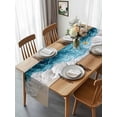 Burlap Table Runner 70 Inches Long, Abstract Beach Sea Wave Scene Non ...