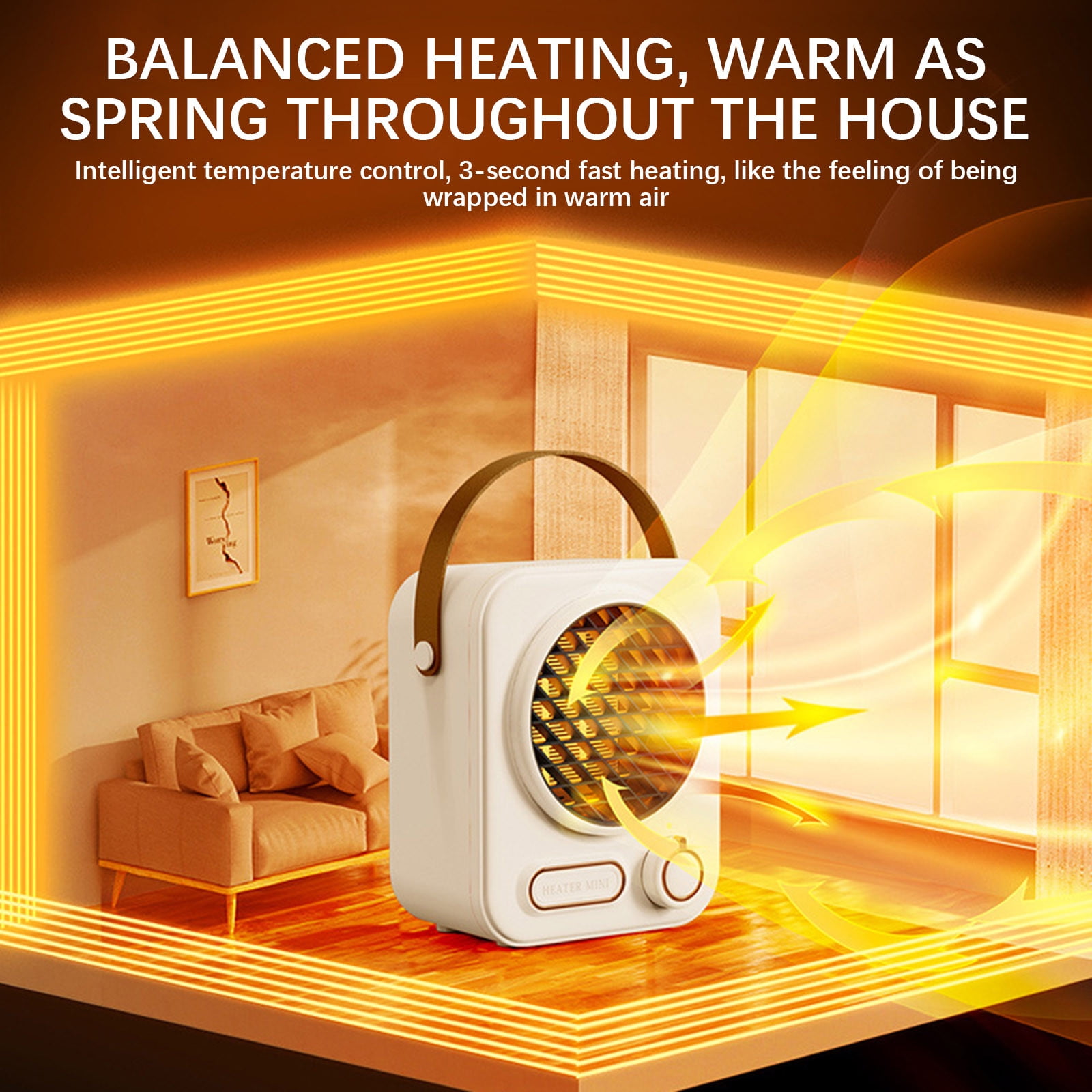 Reduced Price Aqestyerly Heating Fan Household Small Heater office Mini Desktop Fast Heating Smart Home