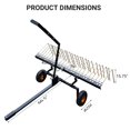 60" Tow Behind Dethatcher for Lawn Tractors & ATVs, 24 Heavy-Duty Steel ...