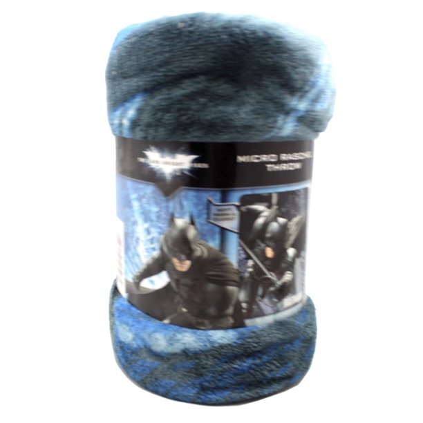 Batman Blanket : The Dark Knight Rises Gray/Blue Raschel Micro Throw ...