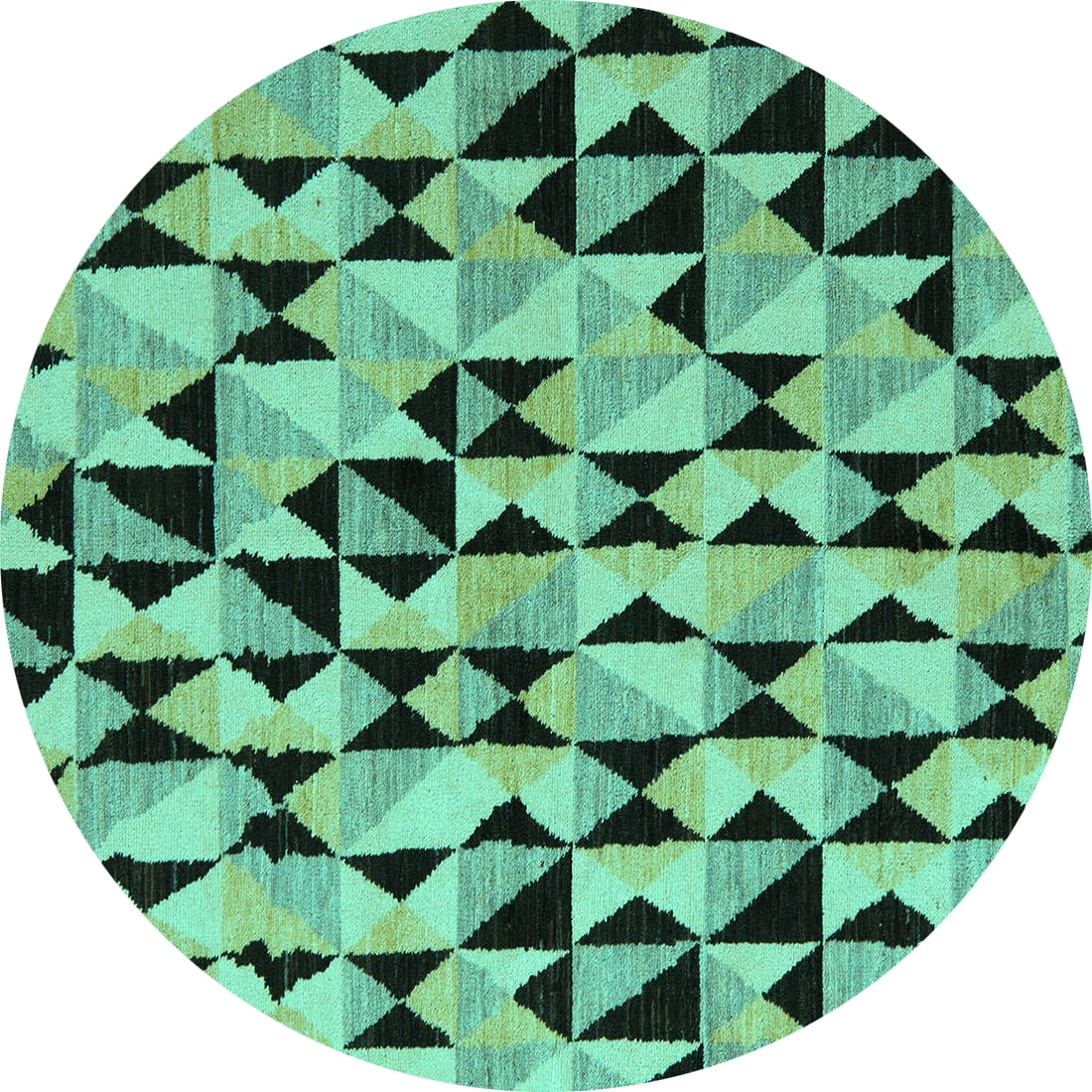 Ahgly Company Indoor Round Abstract Turquoise Blue Modern Area Rugs, 7 ...