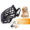 Soft Plastic Dog Muzzle Basket Anti-biting Adjusting Straps Mask Dog ...