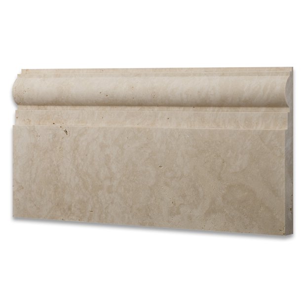Ivory Travertine Honed 6 X 12 Baseboard Trim Molding - Walmart.com